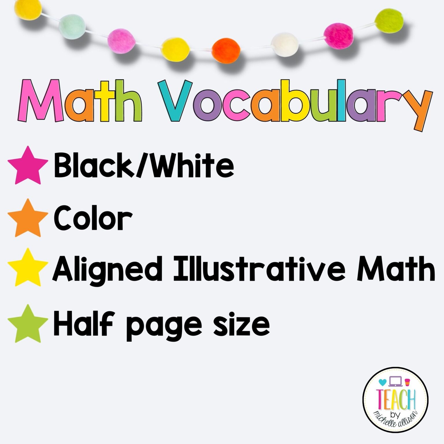 First Grade Math Vocabulary Cards | Illustrative Math – Teach By ...